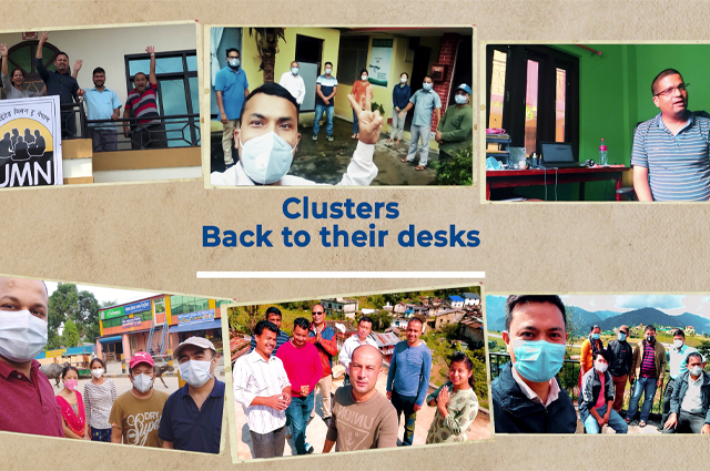 Clusters – Back to their desks – United Mission to Nepal